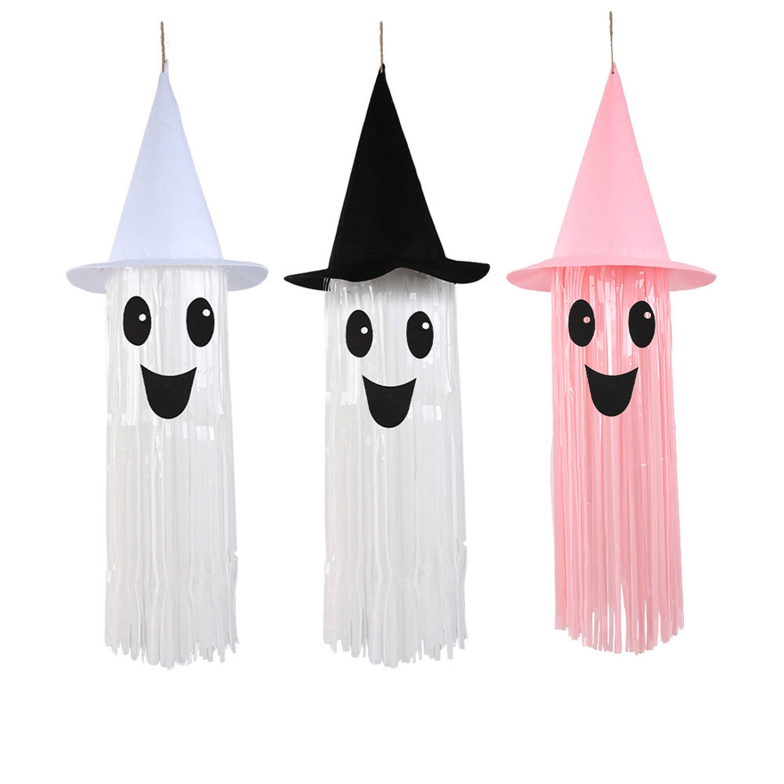 3 Piece Halloween Ghost Light Set for Party Decor, Wizard Hat Hanging ...