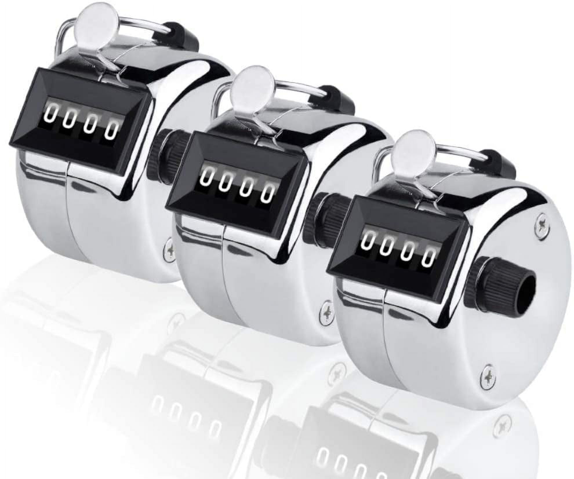 3 Piece Hand Counter, 4 Digit Lap Tracker Manual Clicker Metal ...