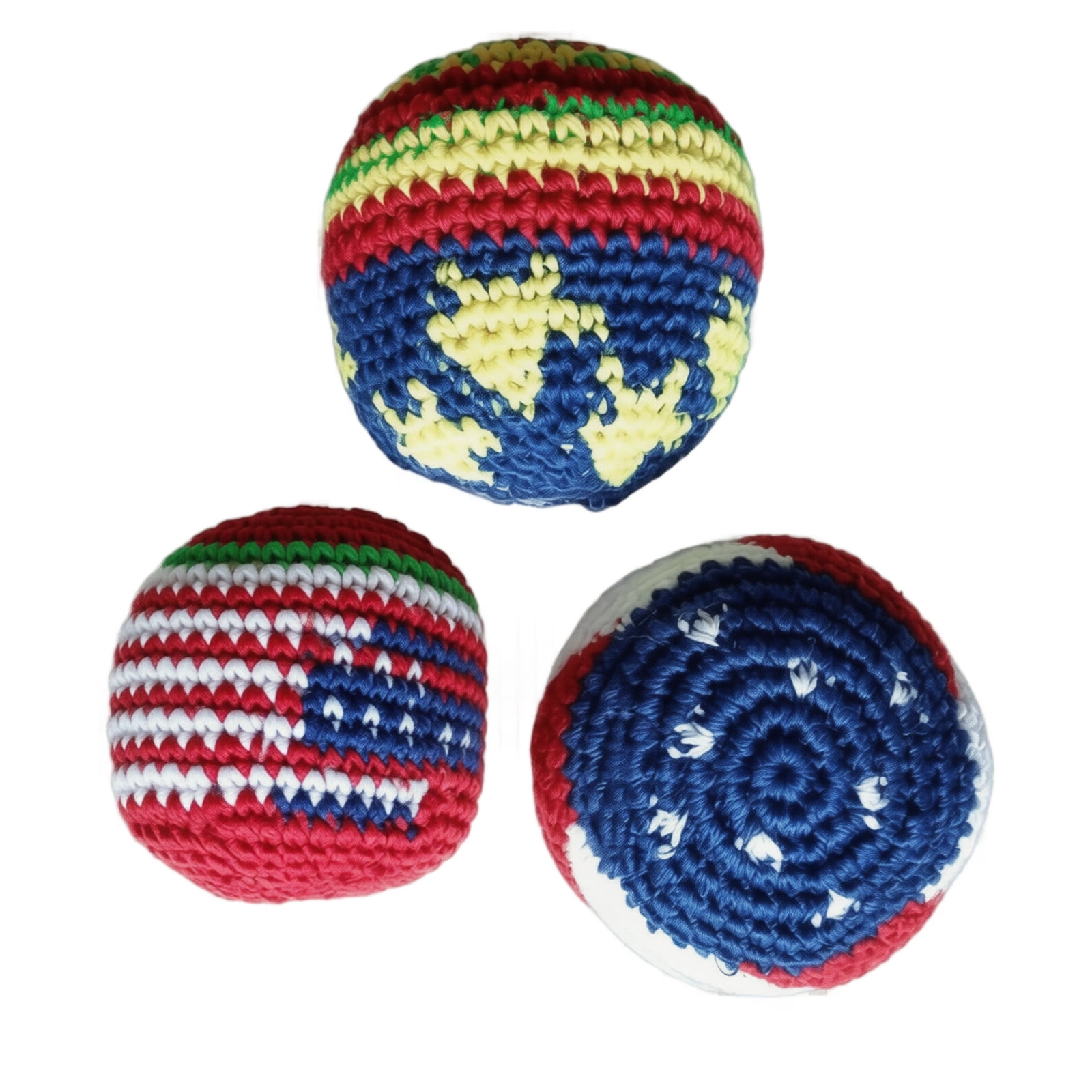 3-Piece Hand-Woven Knitted Footbag Set Soft Durable Juggling Practice ...