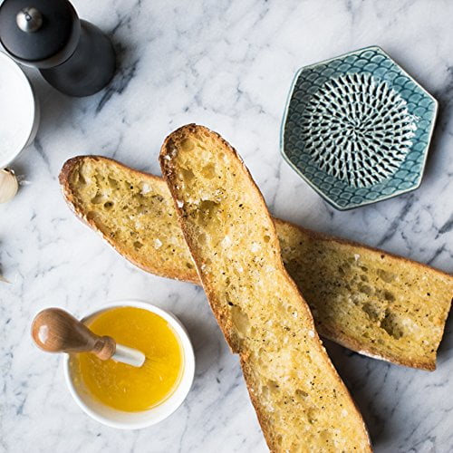 3 Piece Handmade Ceramic Garlic Grater Set - Grater, Peeler, Brush ...