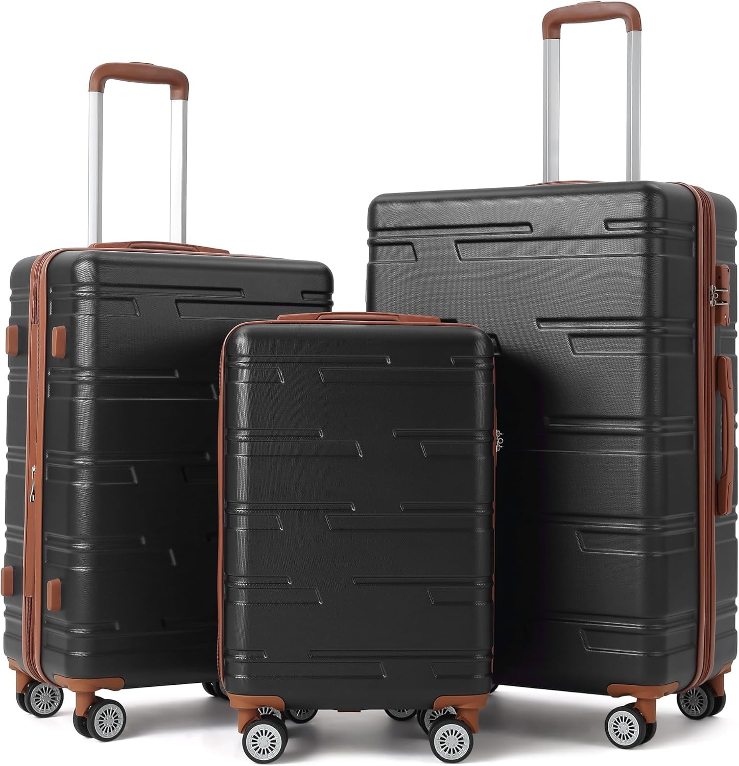 3 Piece Hardshell Luggage Set Expandable (20''/24''/28''), Suitcase Set ...