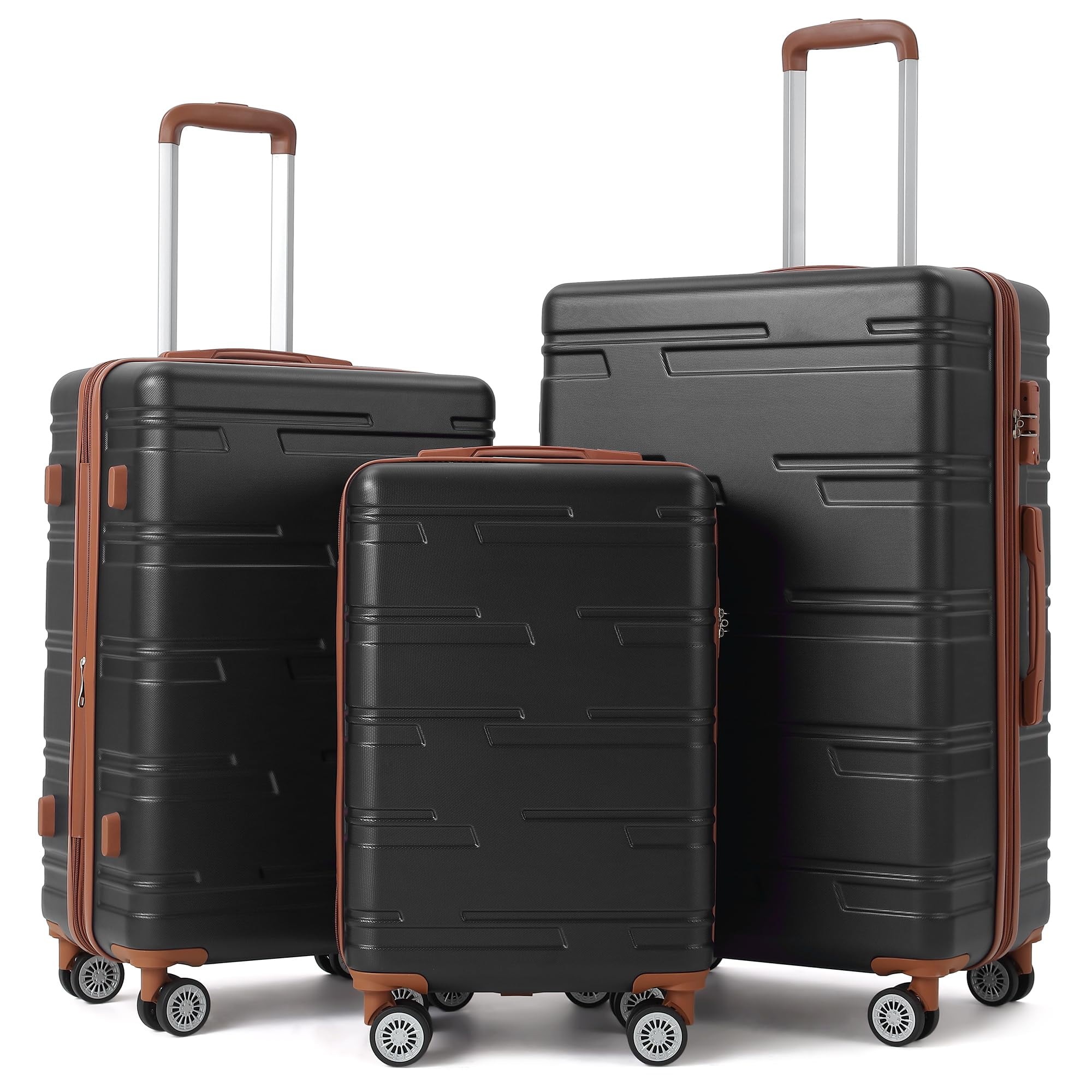 3 Piece Hardshell Luggage Set Expandable (20''/24''/28''), Suitcase Set ...
