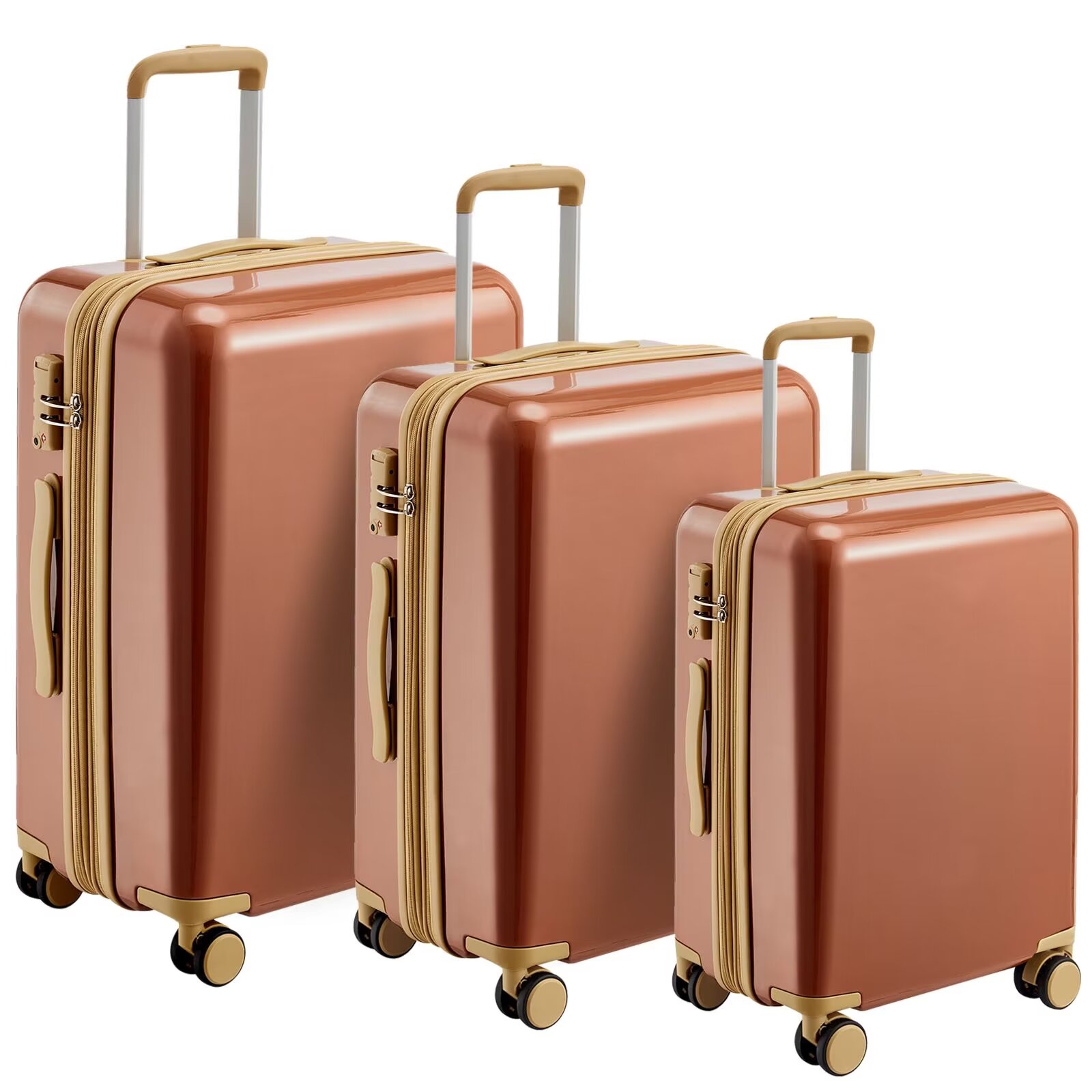 3 Piece Hardshell Luggage Sets 20/24/28inch Lightweight Expandable ...