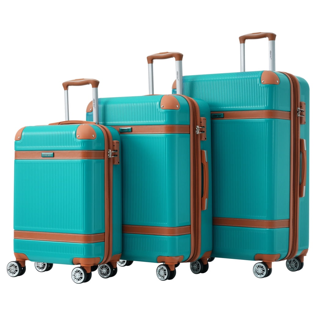 3 Piece Hardshell Luggage Sets with Double Spinner Wheels, Lightweight ...