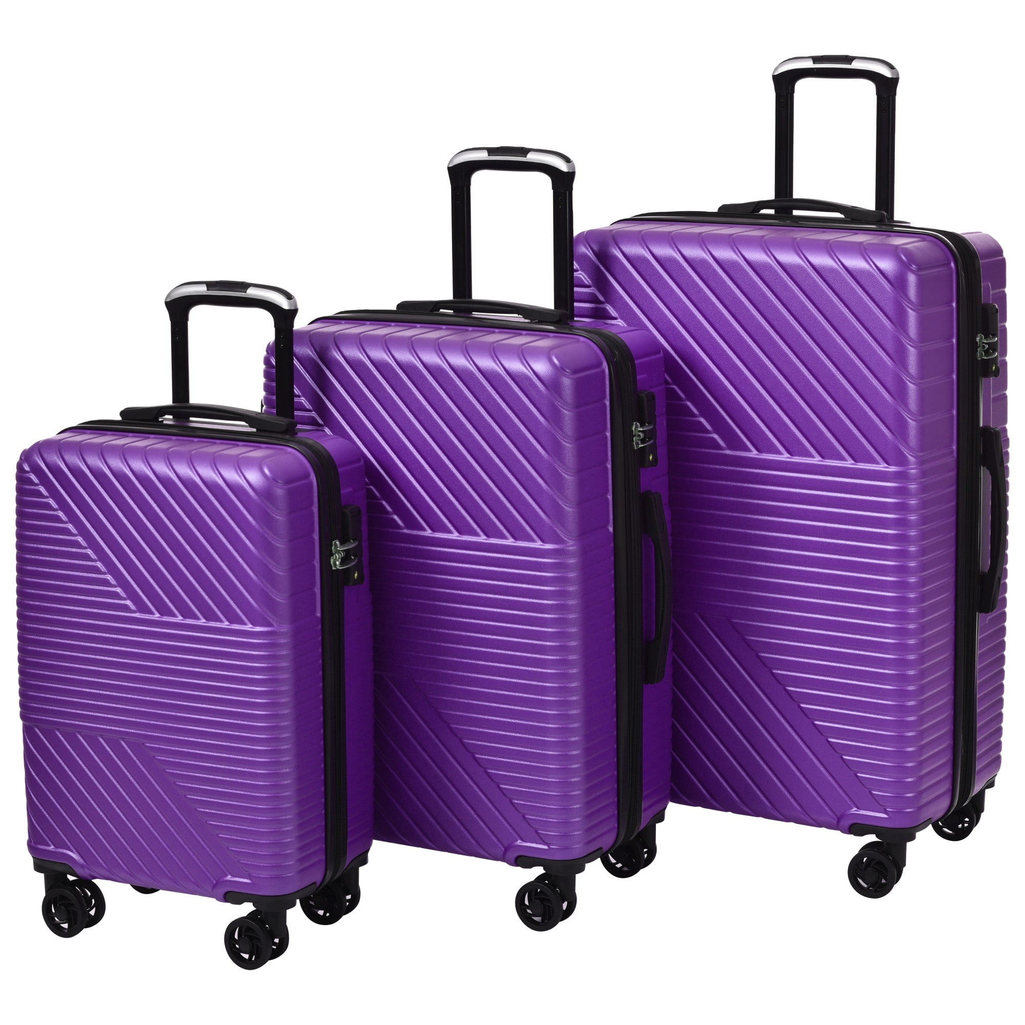 3 Piece Hardside Expandable Hardshell Travel Luggage Sets 8 Spinner ...