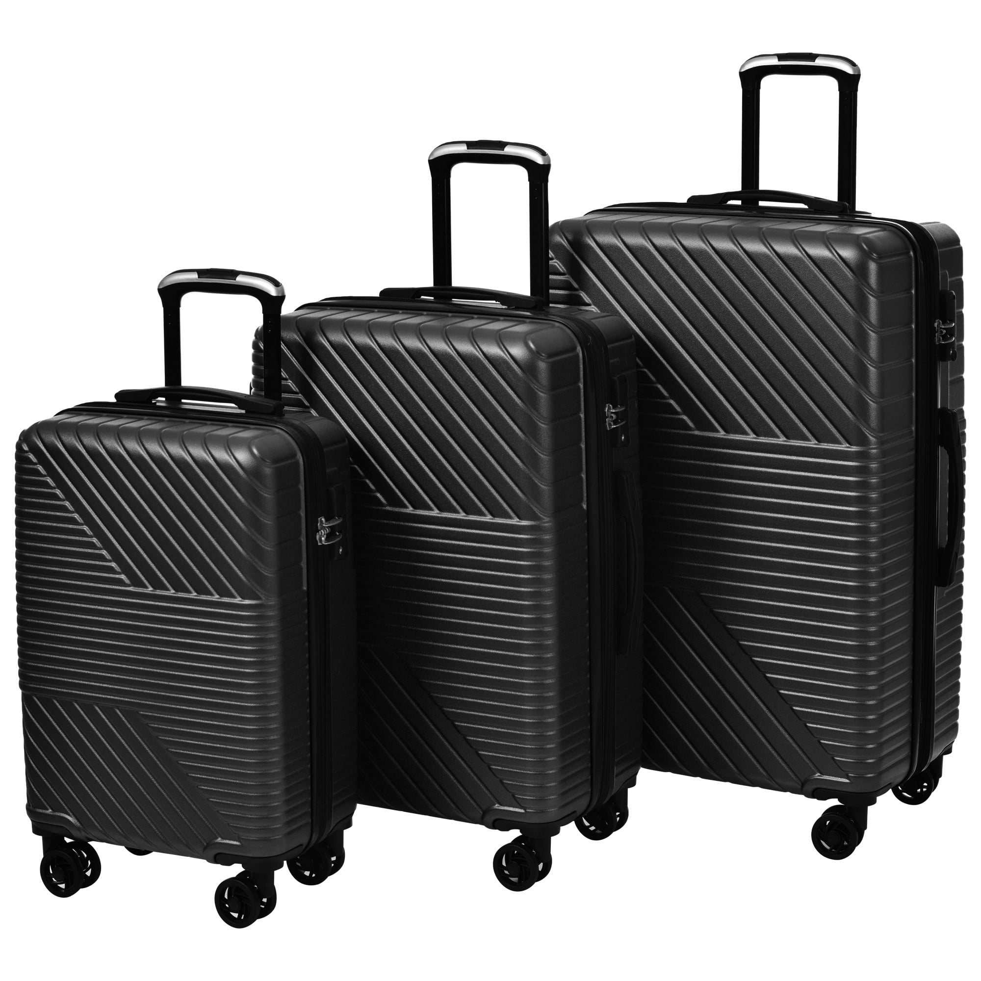 3 Piece Hardside Expandable Hardshell Travel Luggage Sets 8 Spinner ...