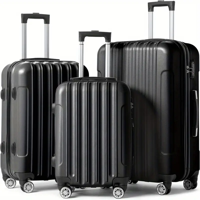 3-Piece Hardside Luggage Set (20+24+28 Inch) - Lightweight Suitcases ...
