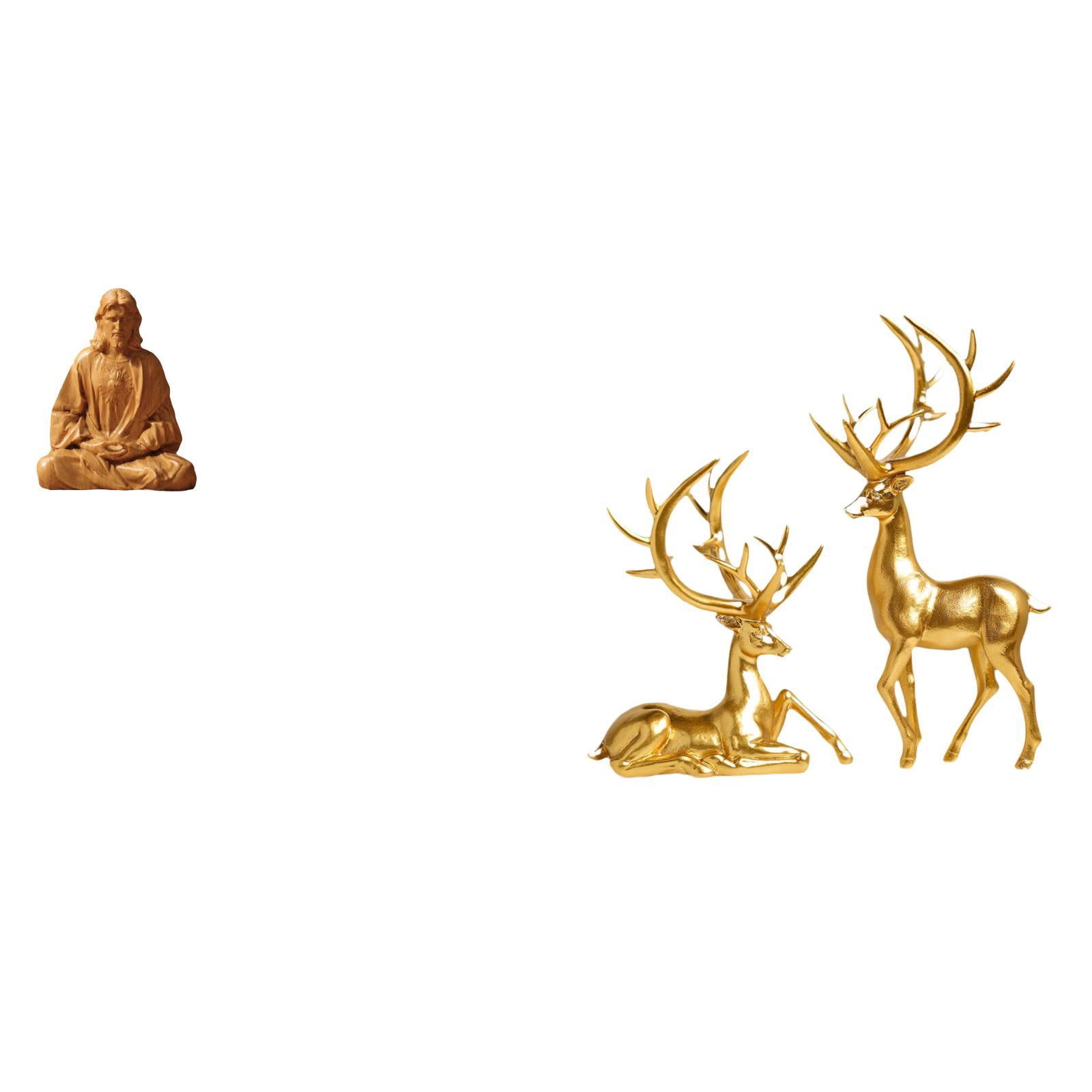 3 Piece Heart of Jesus Statue Deer Sculpture Catholic Figurine Resin ...