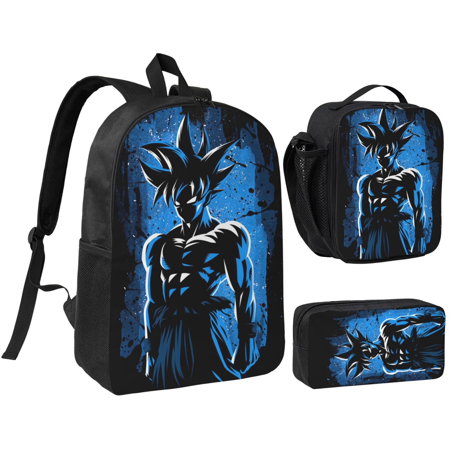 3 Piece High Capacity Bookbag DBZ Backpack Set Travel Goku Knapsack ...
