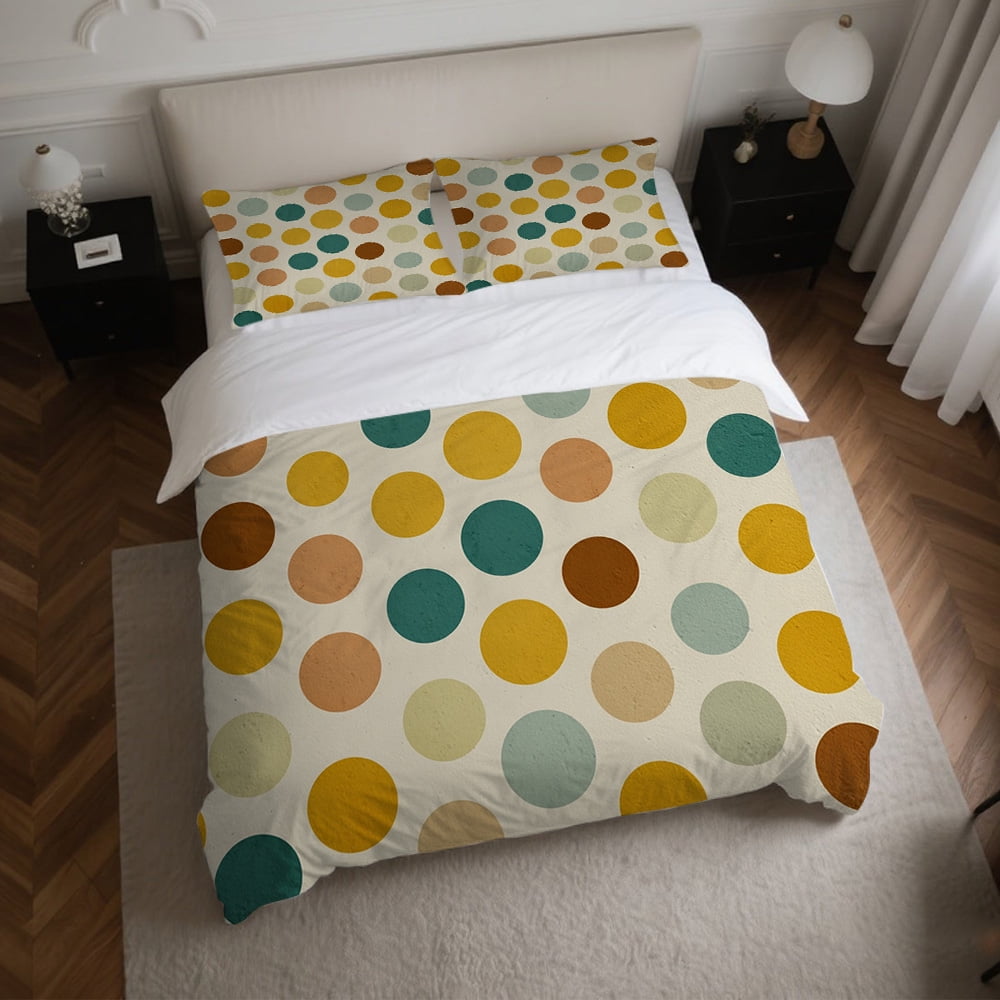 3-Piece Holiday Bedspread Set - Festive Polka Dot Print, Soft Polyester ...