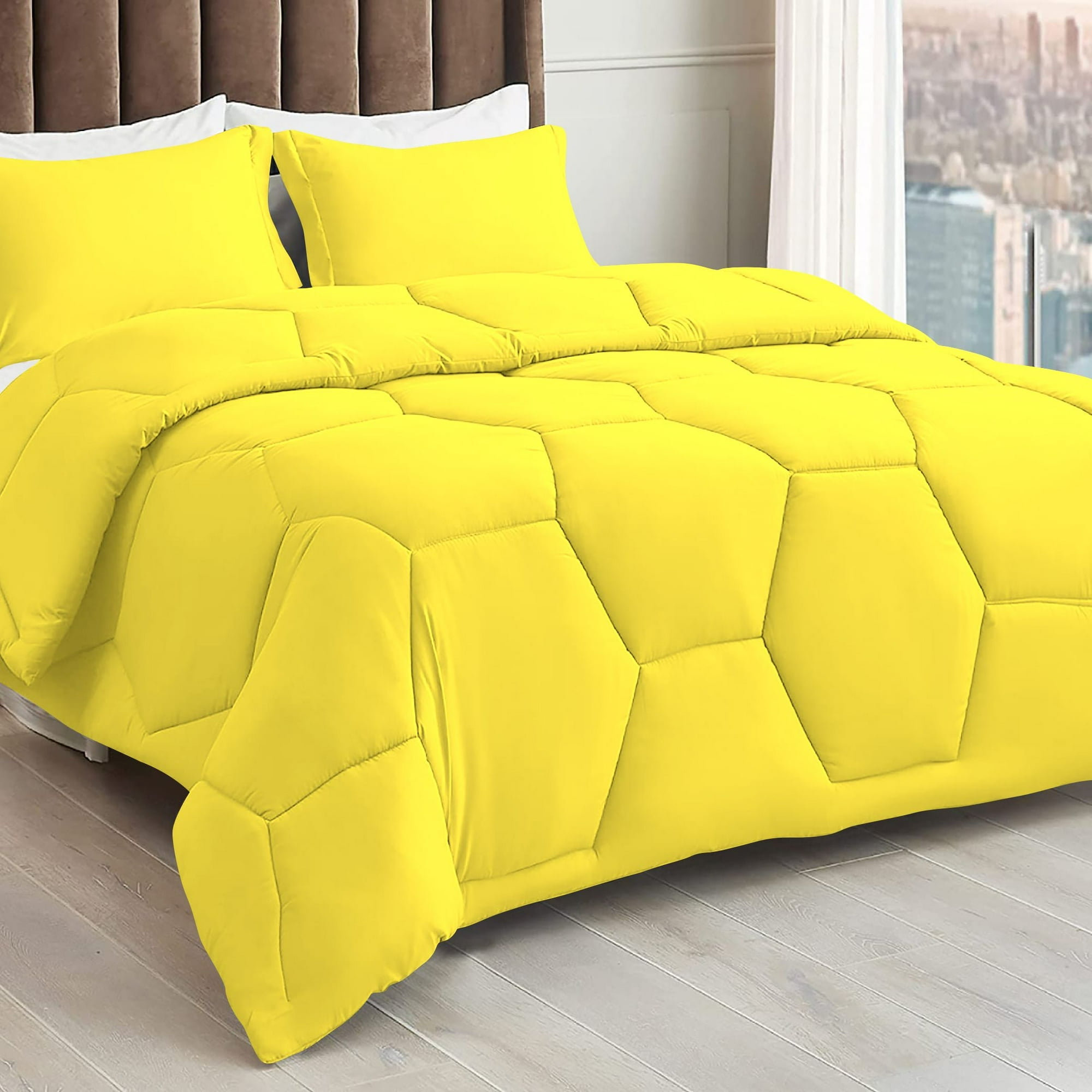 3 Piece Honeycomb Design Comforter Set, 800 TC, 100% Egyptian Cotton ...