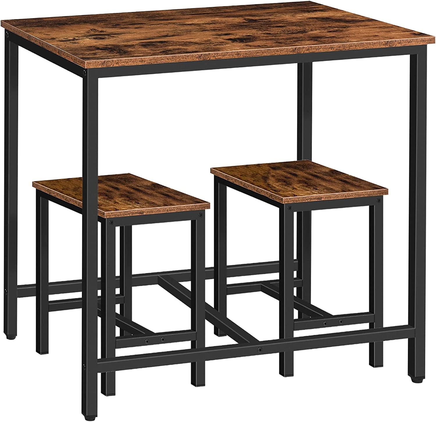 3-Piece Industrial Dining Table Set, Kitchen Table, Space Saving ...