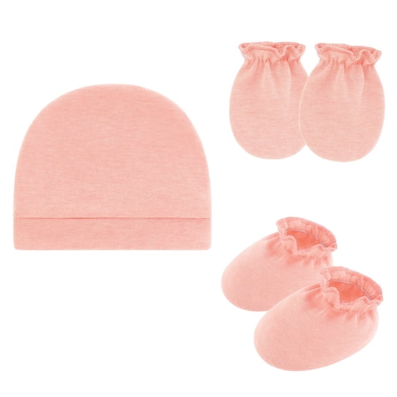 3 Piece Infant Headgear Hand Foot Cover Set Breathable Cotton Baby ...