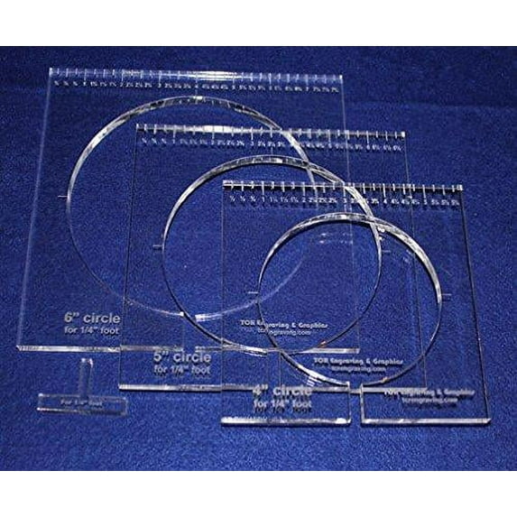 3 Piece Inside Circle Set W/rulers ~3/8" Thick - Long Arm- For 1/4 ...