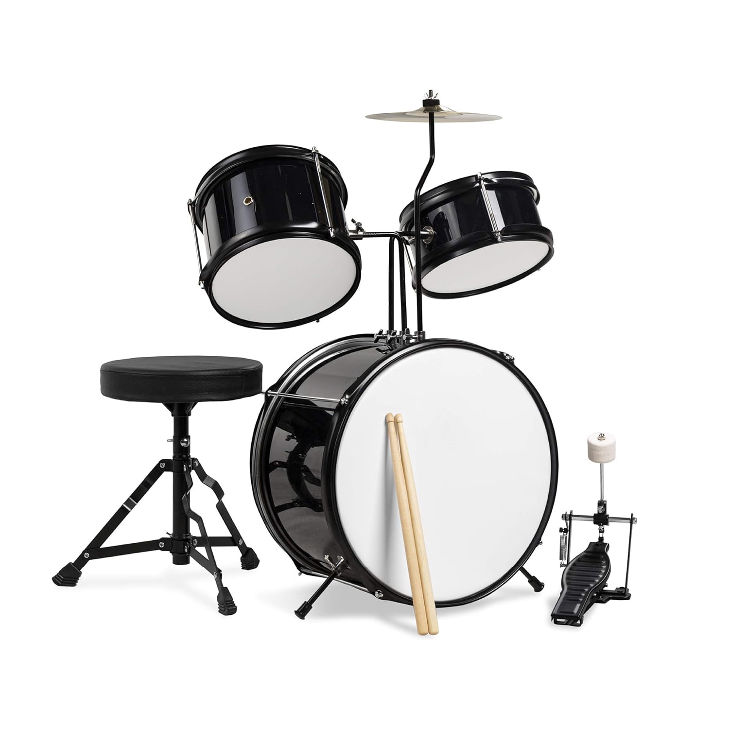 3-Piece Kids Drum Set, High Quality Beginner Drum Set with Drum Pedal ...