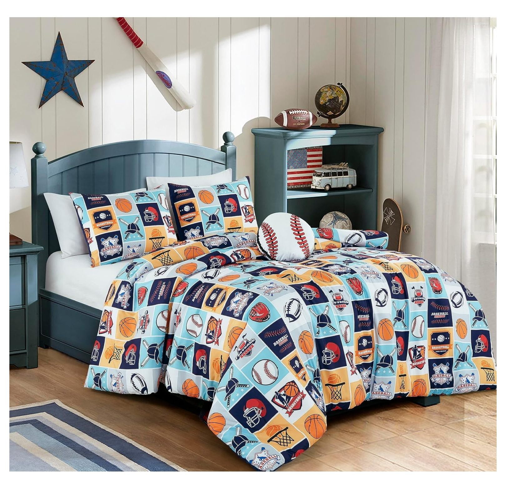 3-Piece Kids My Sports Bedding Comforter Set Twin Size - Soft ...