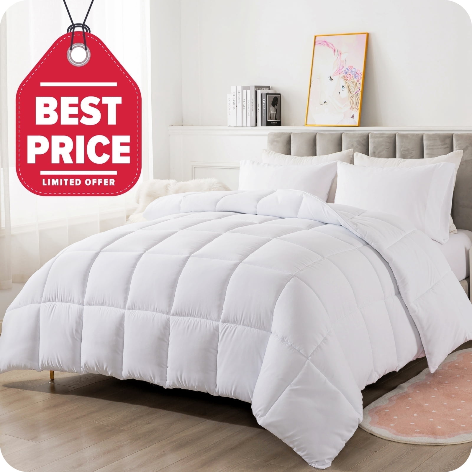 3-Piece King Size Hotelier Essential Down Alternative White Comforter ...