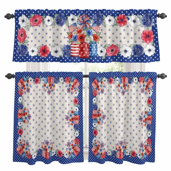 3 Piece Kitchen Curtains and Valances Set 250 Anniversary Memorial Cafe ...