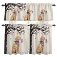 3 Piece Kitchen Curtains and Valances Set 4th of July Golden Dog Cafe ...