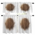 3 Piece Kitchen Curtains and Valances Set Abstract Brown Cafe Curtains ...