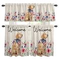 3 Piece Kitchen Curtains and Valances Set America Flag Cafe Curtains 24 ...