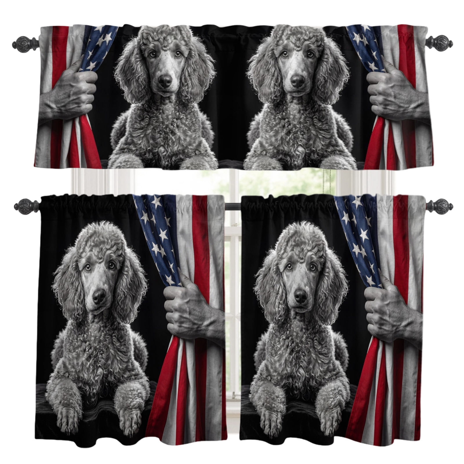 3 Piece Kitchen Curtains and Valances Set Anniversary Cafe Curtains 24 ...