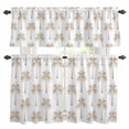 3 Piece Kitchen Curtains and Valances Set Beige Palm Trees Cafe ...