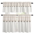 3 Piece Kitchen Curtains and Valances Set Beige Striped Cafe Curtains ...