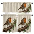 3 Piece Kitchen Curtains and Valances Set Bird Cafe Curtains 36 Inch ...