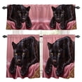 3 Piece Kitchen Curtains and Valances Set Black Leopard Pattern Cafe ...