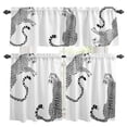 3 Piece Kitchen Curtains and Valances Set Black Leopards Pattern Cafe ...