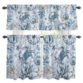 3 Piece Kitchen Curtains and Valances Set Blue Crab Coastal Cafe ...
