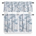 3 Piece Kitchen Curtains and Valances Set Blue Gray Forest Cafe ...