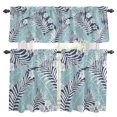 3 Piece Kitchen Curtains and Valances Set Blue Palm Tree Cafe Curtains ...