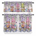 3 Piece Kitchen Curtains and Valances Set Blue Purple Gnomes Cafe ...