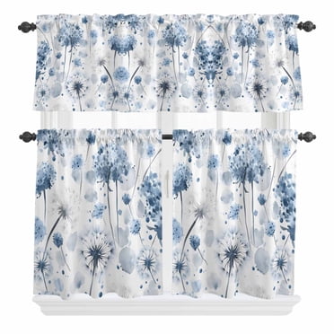 3 Piece Kitchen Curtains and Valances Set Sage Green Grey Stripe Cafe ...