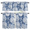 3 Piece Kitchen Curtains and Valances Set Blue Starfish Coastal Cafe ...