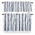 3 Piece Kitchen Curtains and Valances Set Blue Trees Cafe Curtains 36 ...