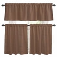 3 Piece Kitchen Curtains and Valances Set Brown Modern Geometric Cafe ...