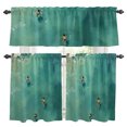 3 Piece Kitchen Curtains and Valances Set Coastal Ocean Cafe Curtains ...