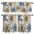 3 Piece Kitchen Curtains and Valances Set Coastal Plam Trees Cafe ...