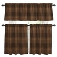 3 Piece Kitchen Curtains and Valances Set Coffee Buffalo Plaid Cafe ...