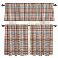 3 Piece Kitchen Curtains and Valances Set Colorful Plaid Cafe Curtains ...