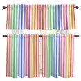 3 Piece Kitchen Curtains and Valances Set Colorful Striped Cafe ...