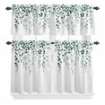 3 Piece Kitchen Curtains and Valances Set Eucalyptus Leaves Cafe ...