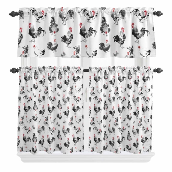 3 Piece Kitchen Curtains and Valances Set Farmhouse Cafe Curtains 36 ...