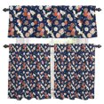 3 Piece Kitchen Curtains and Valances Set Farmhouse Cranes Cafe ...