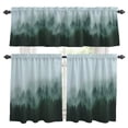 3 Piece Kitchen Curtains and Valances Set Fogged Mist Forest Cafe ...
