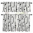 3 Piece Kitchen Curtains and Valances Set Geometric Stripes Cafe ...