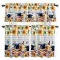 3 Piece Kitchen Curtains and Valances Set Graduation Cap Sunflowers ...